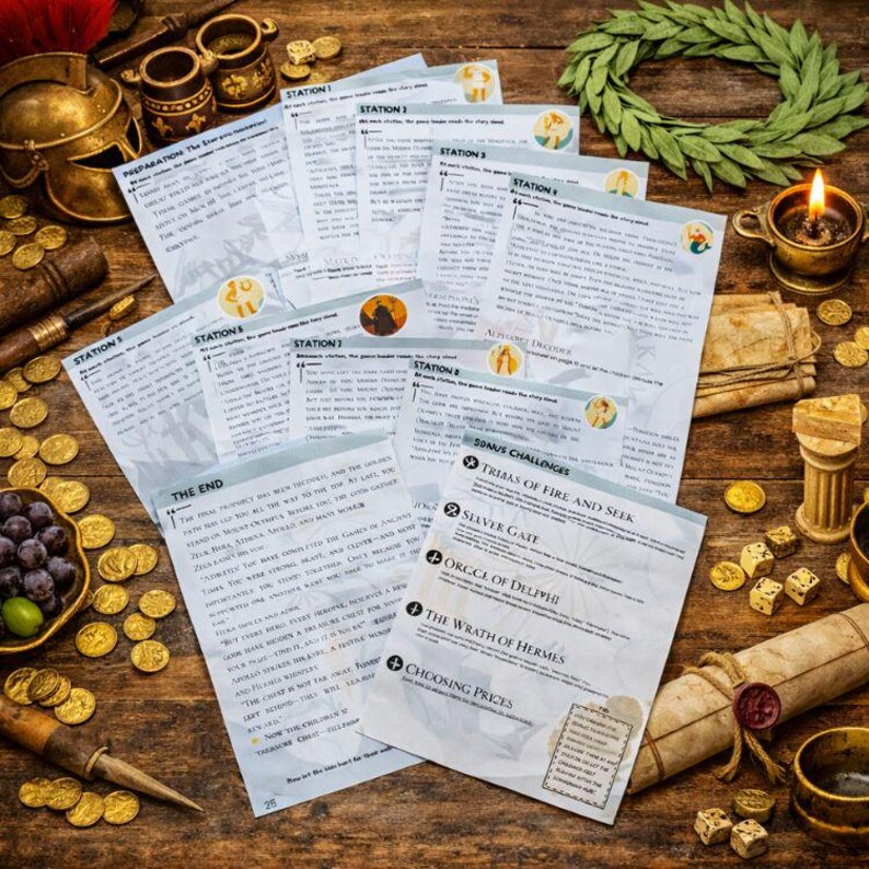 Ancient Greece Scavenger Hunt for Kids Ages 4-6 | Greek Gods Treasure ...