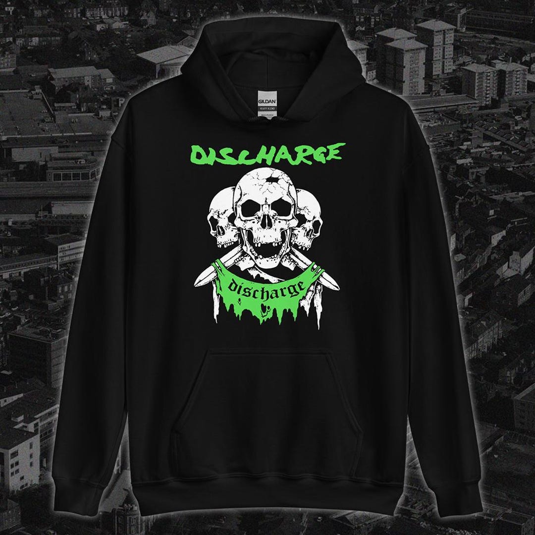 Discharge Logo Hoodie, Punk Rock, Hardcore, D-beat, UK82, Graphic Sweat ...