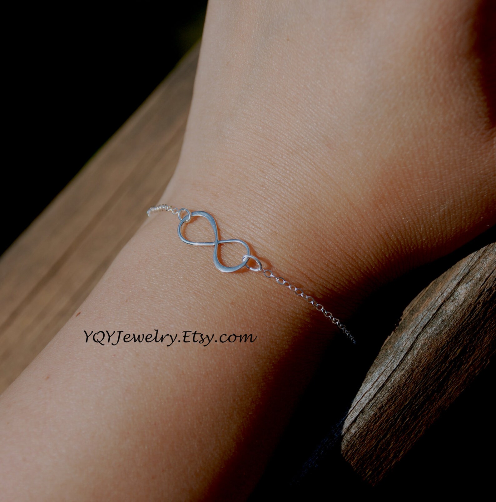 Small Asymmetric Solid Sterling Silver Infinity Sterling - Etsy