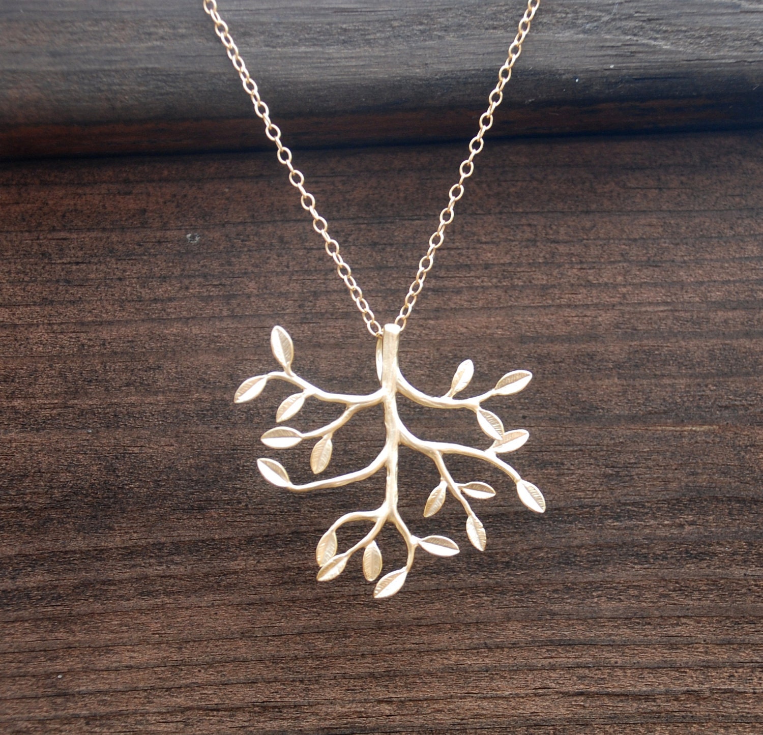 Large TREE Pendant 14K Gold Filled Necklace - Etsy