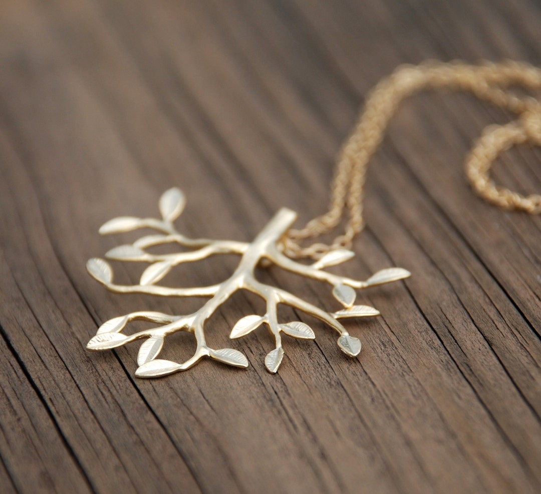 Large TREE Pendant 14K Gold Filled Necklace - Etsy