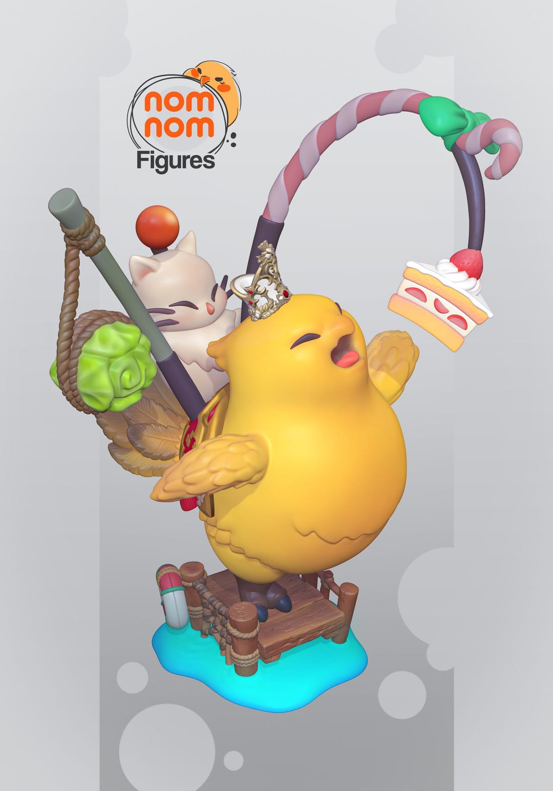 Final Fantasy VII – Chibi Chocobo | Golden Mount Cute STL Statue | 3D ...