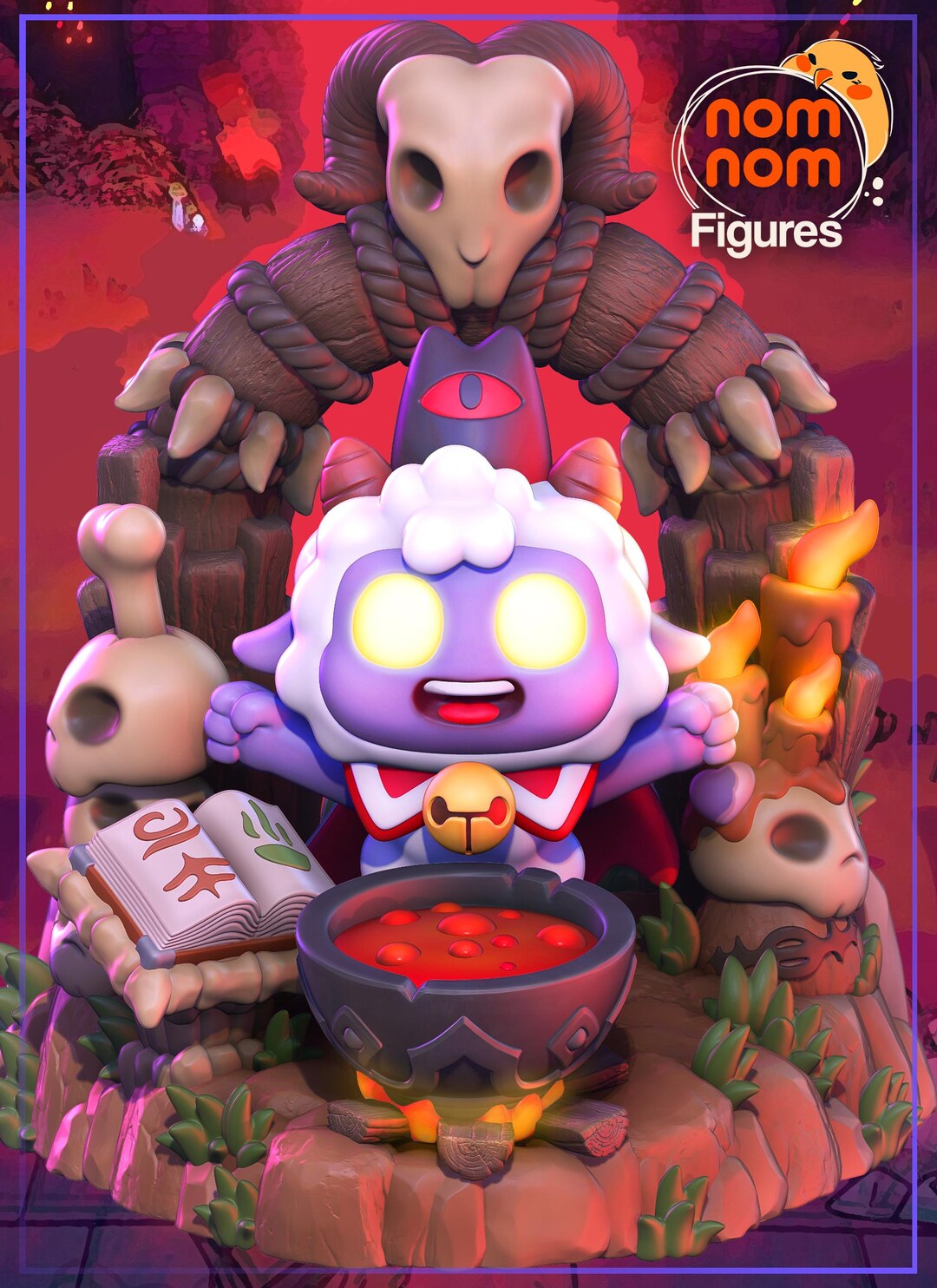Chibi Dark Cult Lamb Statue | Cute Occult Mascot Style | STL 3D PRINT ...