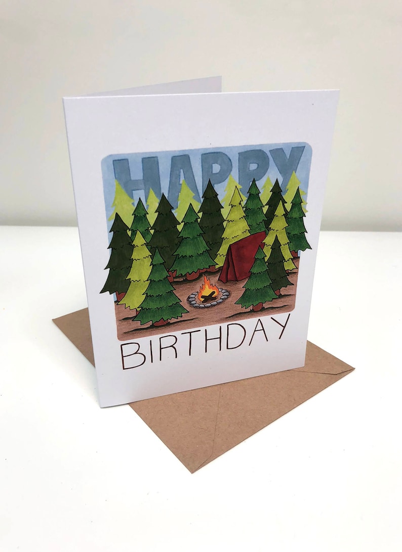 Happy Birthday Camping Greeting Card - Etsy