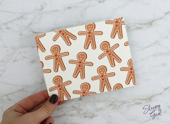 Gingerbread Men Pattern Greeting Card - Etsy