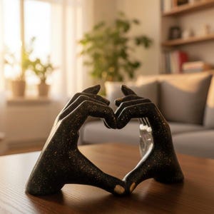 Heart Hands Sculpture | Modern Love Art Statue | Minimalist Home Decor ...