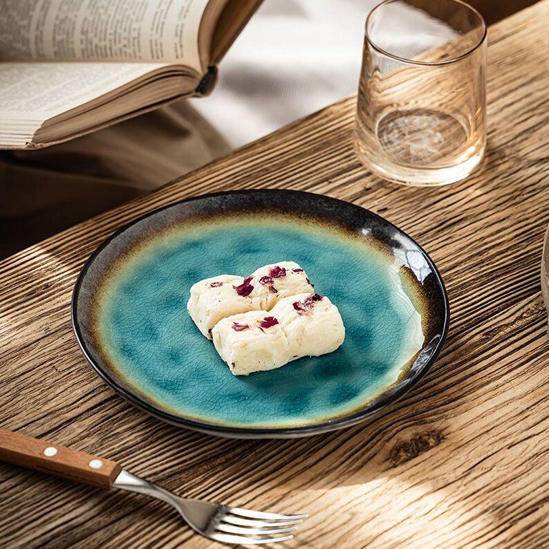 Handmade Ceramic Plate 2026, Ice Crackle Glaze Salad Plate, Japanese ...