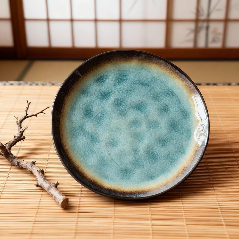 Handmade Ceramic Plate 2026, Ice Crackle Glaze Salad Plate, Japanese ...