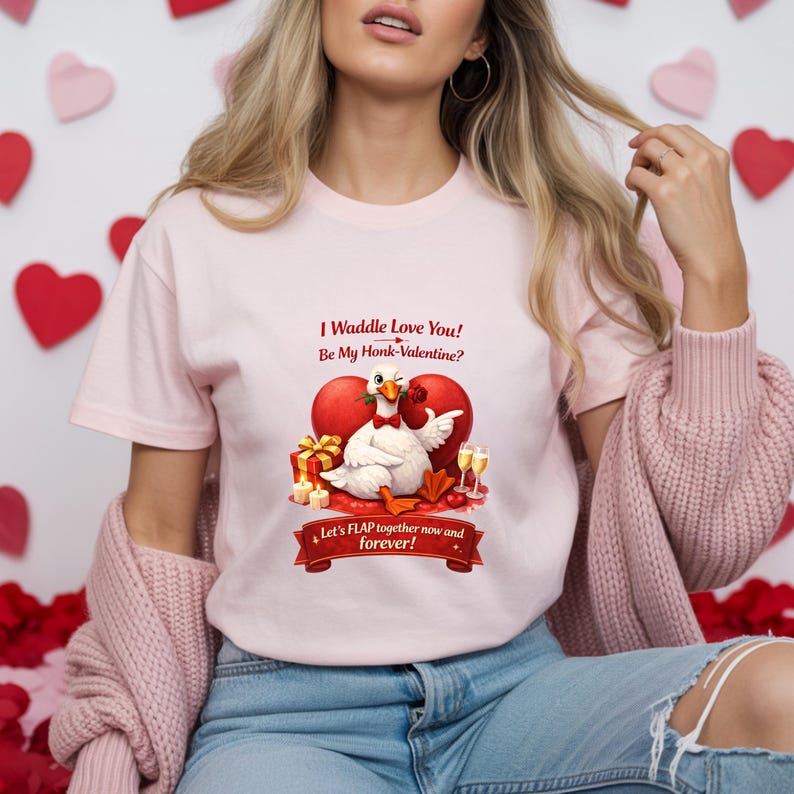 I Waddle Love You Shirt – Funny Goose Valentine T-shirt, - Etsy