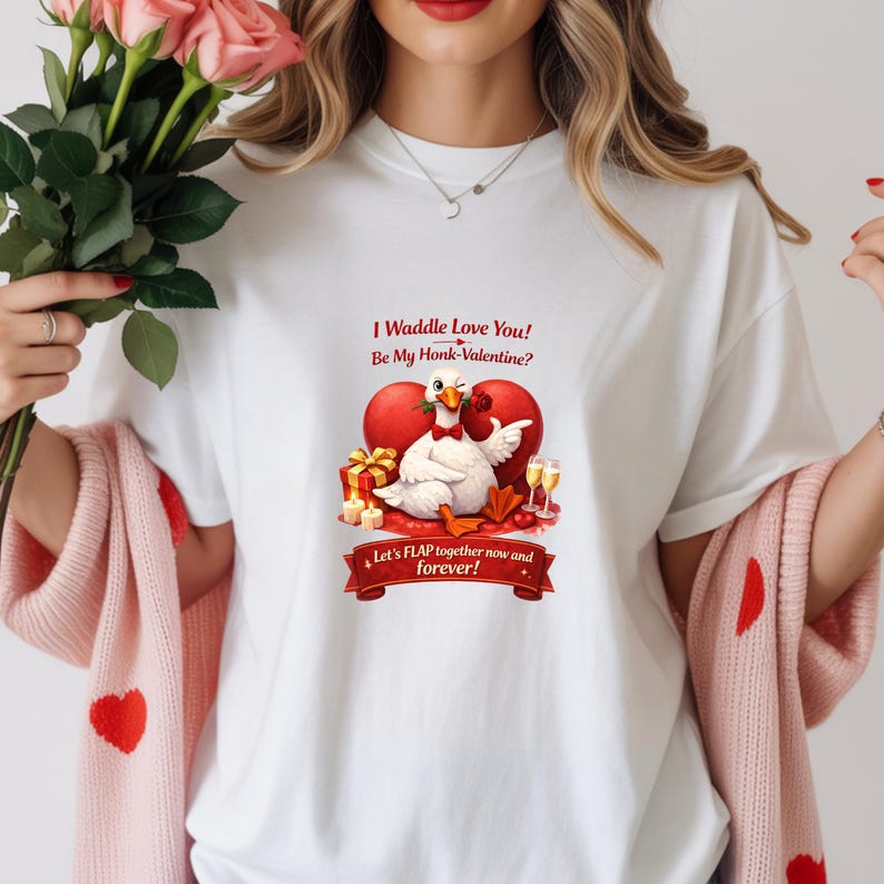 I Waddle Love You Shirt – Funny Goose Valentine T-shirt, - Etsy