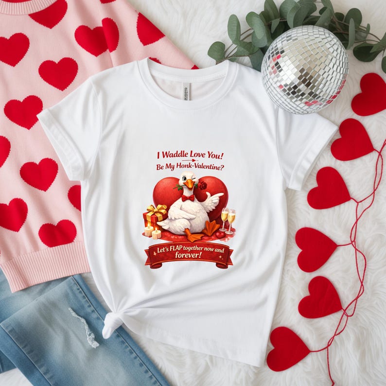 I Waddle Love You Shirt – Funny Goose Valentine T-shirt, - Etsy