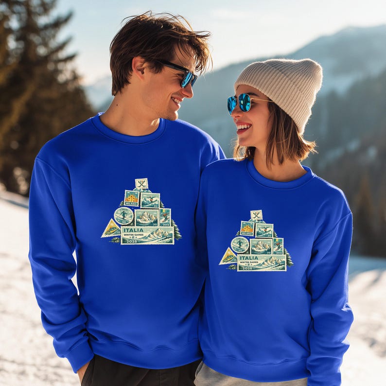 Italy Winter Games 2026, Vintage Ski Stamp Design, Retro Mountain ...