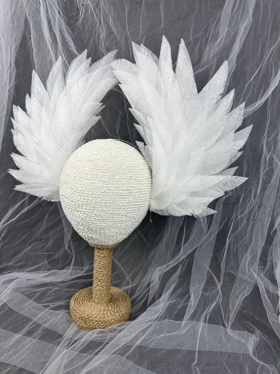 Large Angel Wing Headband, White Angel Wings Headpiece, Angel Costume ...