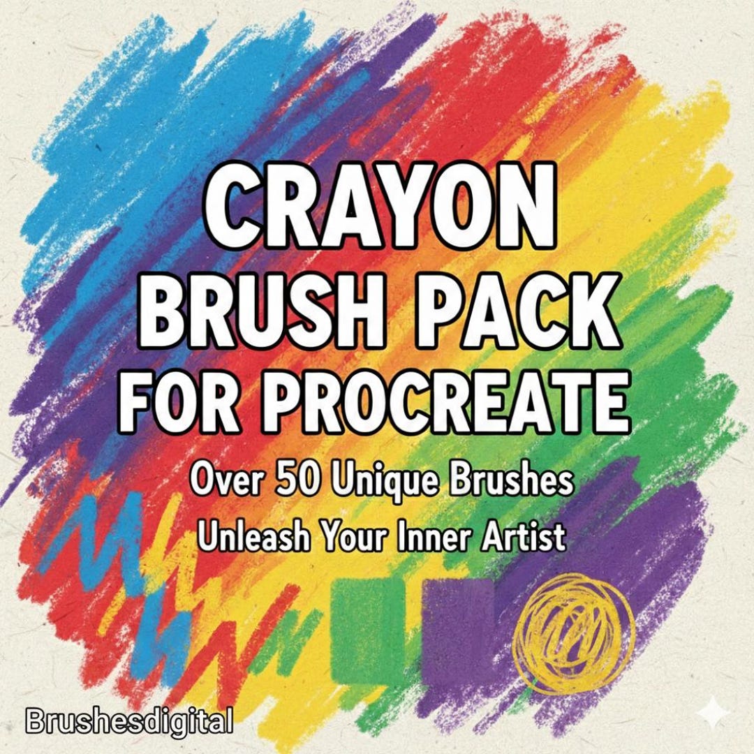 Crayon Brush Pack for Procreate,crayon Realistic Brushes,classic ...
