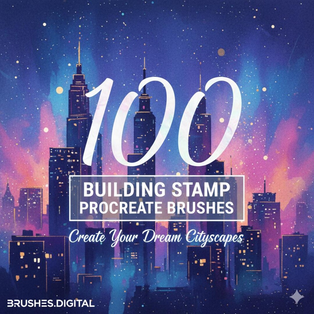 100 Building Stamps Procreate Brushes,building Stamps Brushes,100 ...