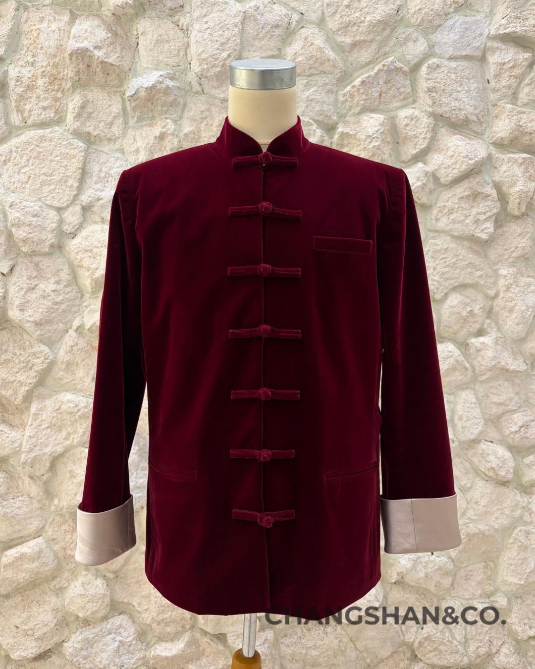 Men’s Faux Suede Changshan – Handmade Traditional Chinese Formalwear ...