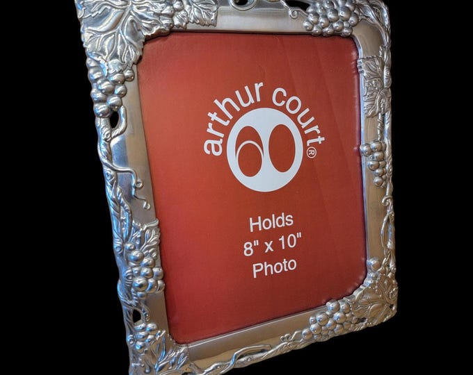 Arthur Court Grape Vine 8x10 Photo Frame Cast Aluminum Silver Tone 2002 ...