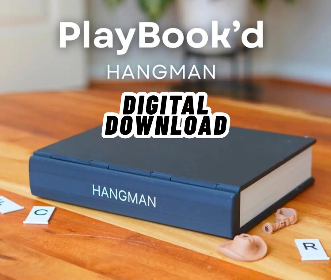 Hangman Book Game 3MF | 3D Printed Fold-up Board Game | Word Guessing ...