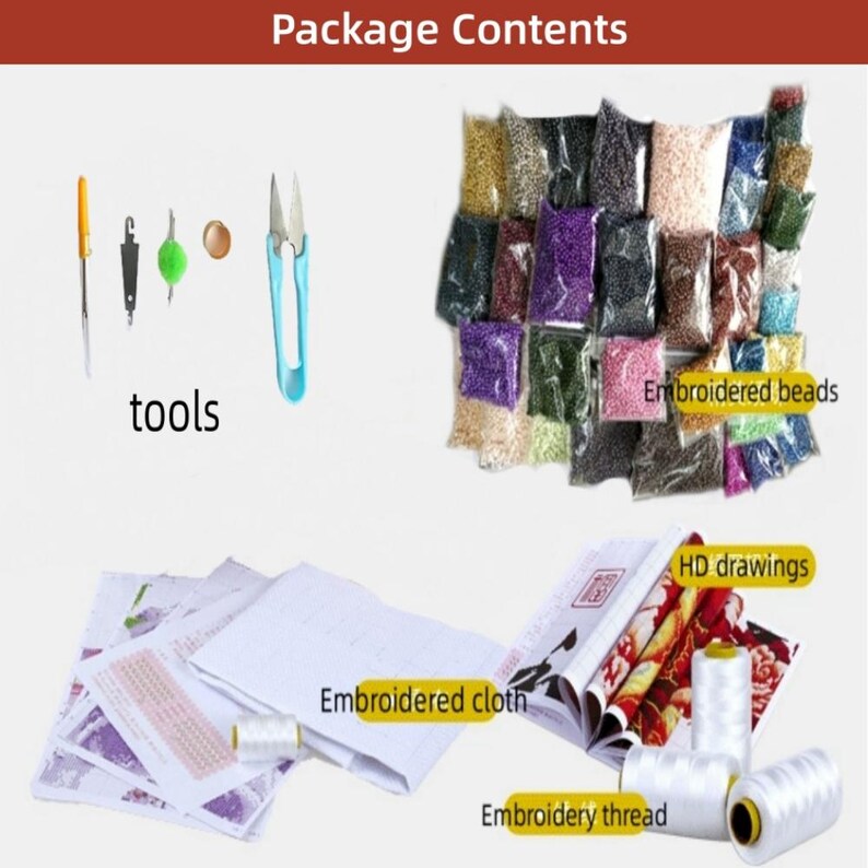 DIY Beadwork Kit - Tiger, Lion, Eagle, Elephant, Leopard, Wolf Animal ...