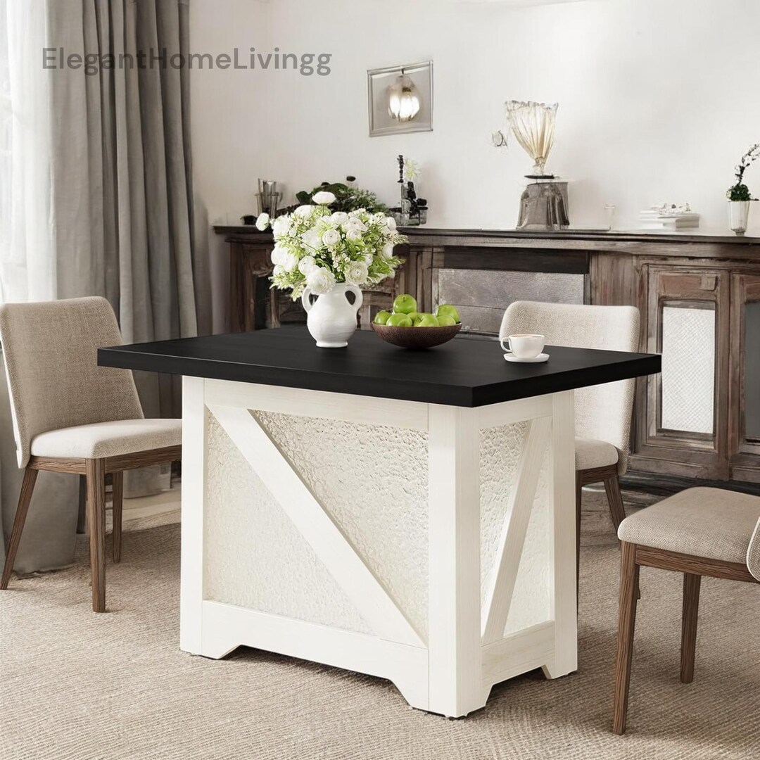 Farmhouse Dining Table for 4, Modern 3D Acrylic Dinner Table - Etsy