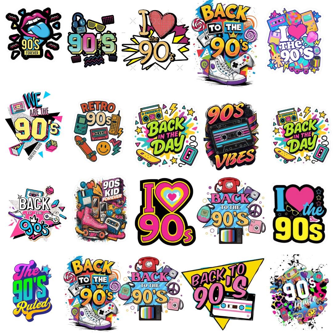 90s Retro Clipart Bundle: PNG & SVG Files (instant Download - Etsy Canada