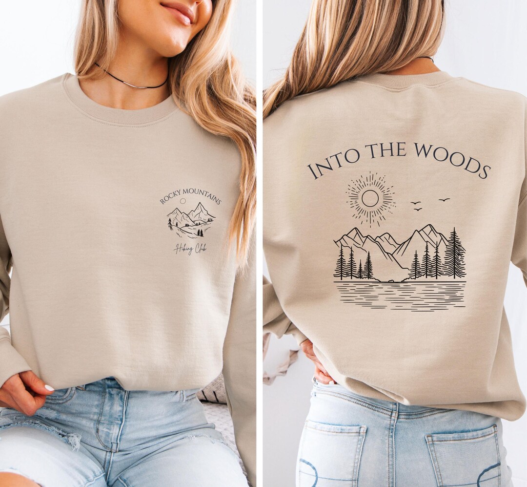 Custom Front and Back Hiking Sweater, Adventure Travel Camping ...