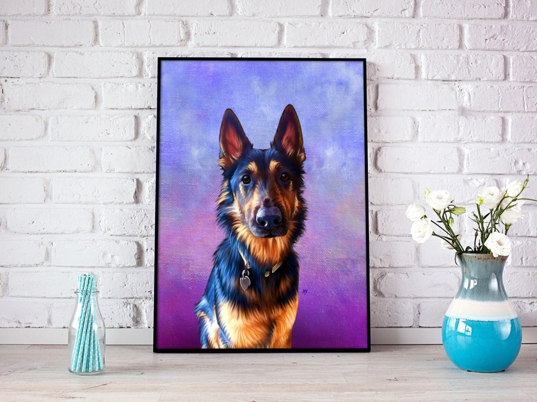 German Shepherd Portrait Custom German Shepherd Portrait German ...