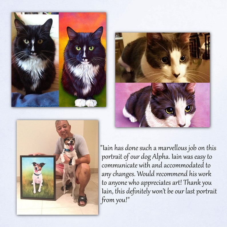 Cat Painting Custom Cat Art From Photos. Custom Cat | Etsy