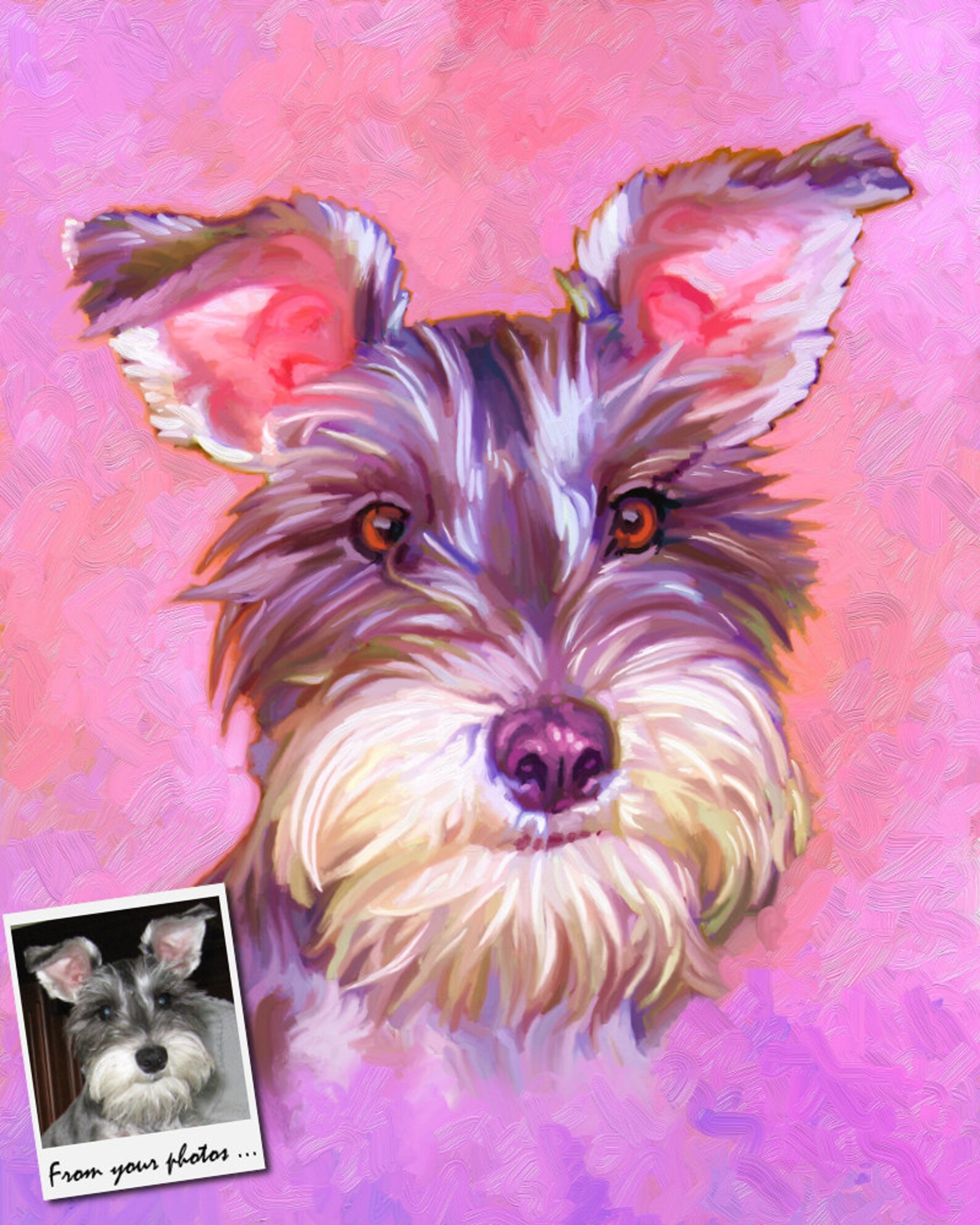 Miniature Schnauzer Portrait Miniature Schnauzer Art - Etsy