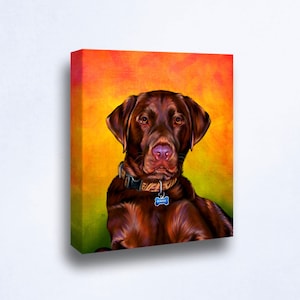 Chocolate Labrador Portrait, Chocolate Lab Art, Chocolate Labrador ...