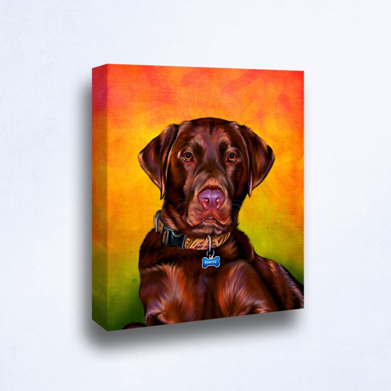 Chocolate Labrador Portrait Chocolate Lab Art Chocolate - Etsy