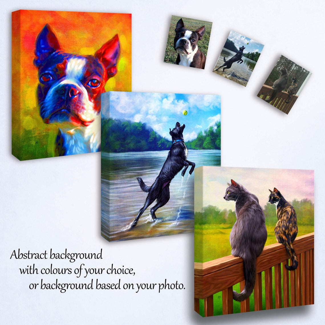 Cat Painting Custom Cat Art From Photos. Custom Cat | Etsy