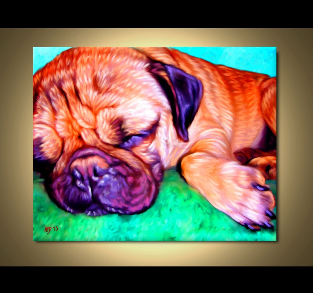 Pug Portrait Custom Pug Portrait Pug Painting From Your Photos Pug Art ...