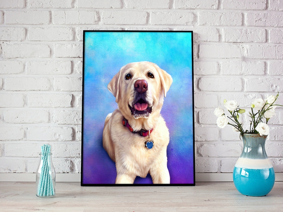 Yellow Labrador Portrait Custom Yellow Labrador Portrait Yellow Lab ...