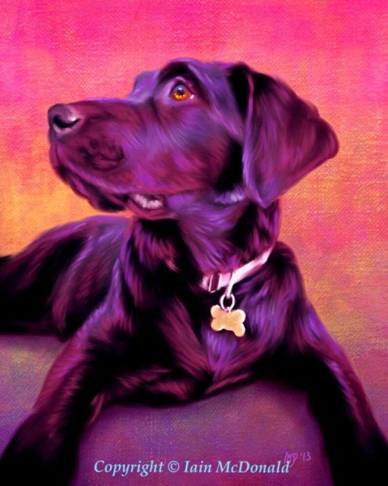 Chocolate Labrador Portrait Chocolate Lab Art Chocolate - Etsy