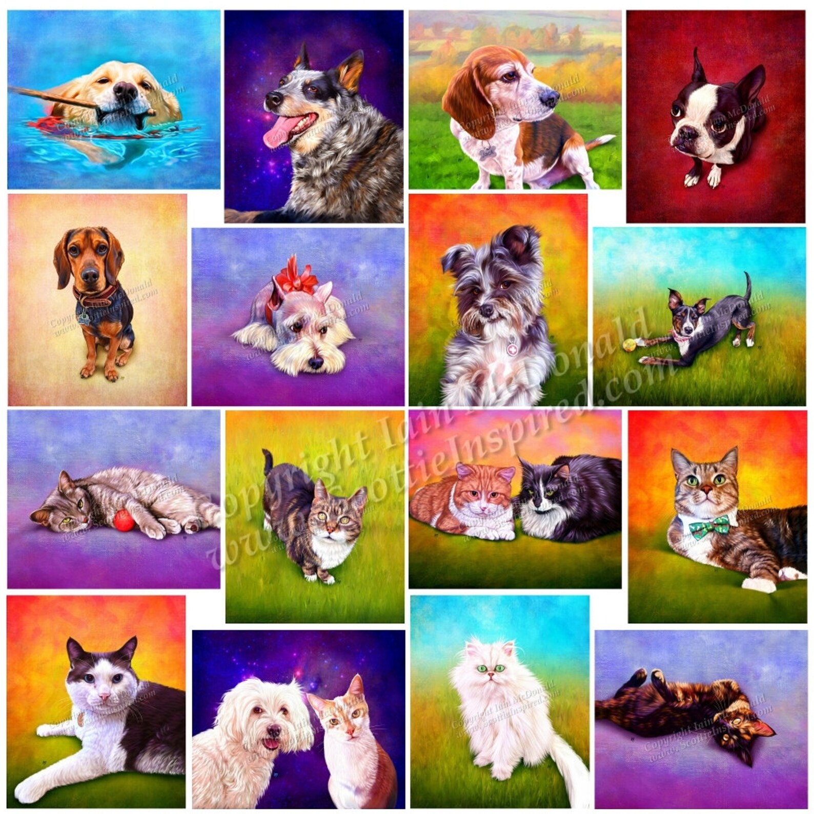 Custom Pet Art Custom Portraits From Your Photos - Etsy