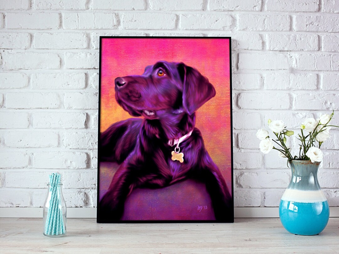 Chocolate Labrador Portrait Custom Chocolate Labrador Portrait ...