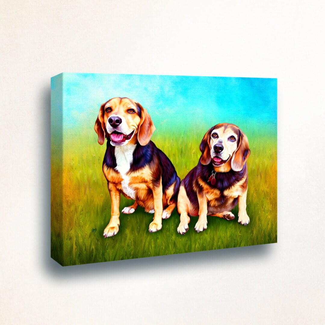 Beagle Portrait Custom Beagle Portrait Beagle Painting From Your Photos ...