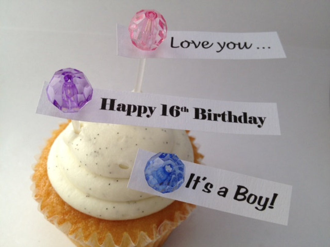 Reusable Beaded Plastic Cupcake Toppers Set of 12 - Etsy