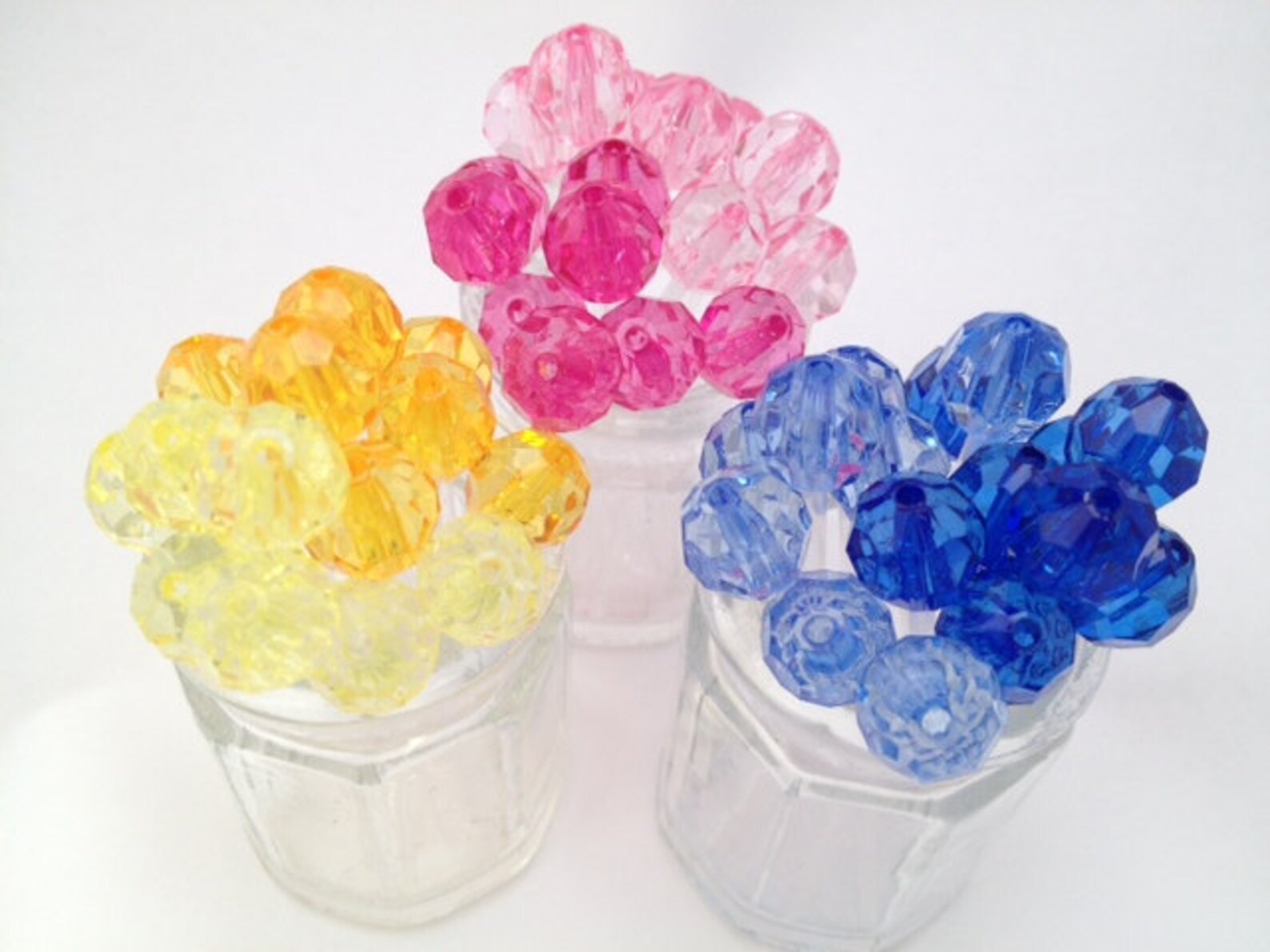 Reusable Beaded Plastic Cupcake Toppers Set of 12 - Etsy