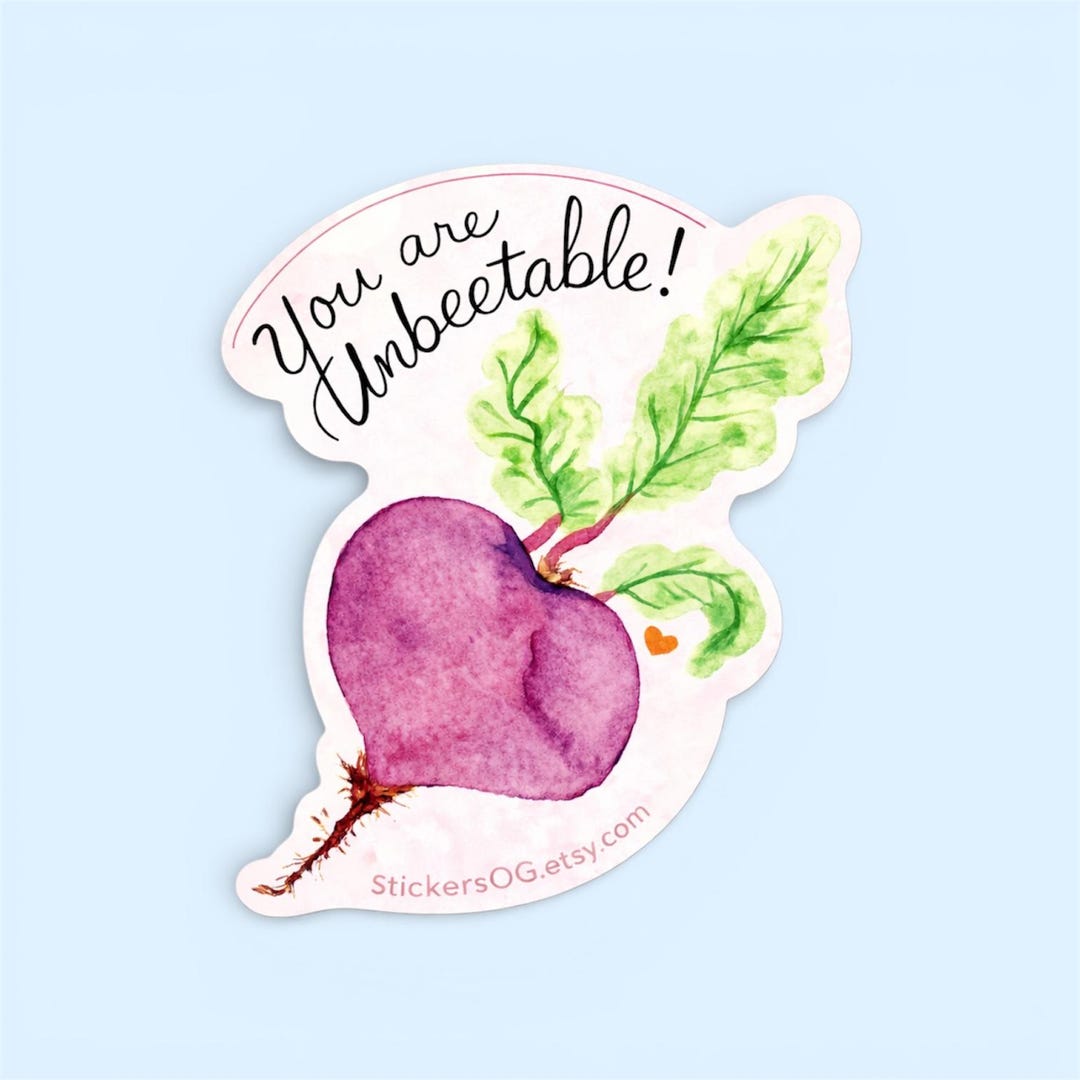 You Are Unbeetable Sticker - Beet Pun Vinyl Decal -garden Humor Sticker ...