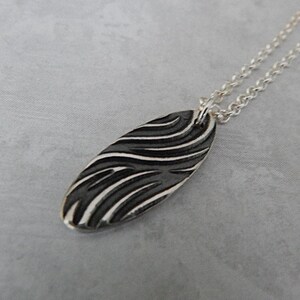 Modern Silver Necklace, Texture Sterling Silver Pendant, Metalsmith ...