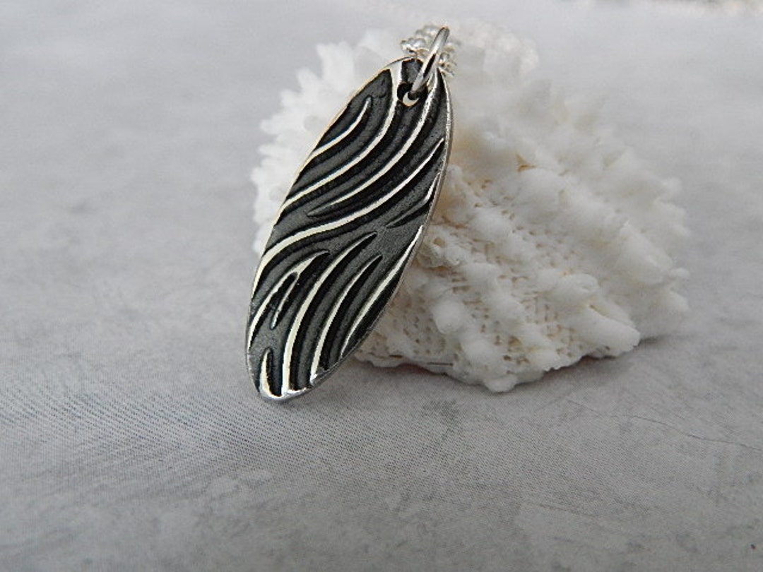 Modern Silver Necklace, Texture Sterling Silver Pendant, Metalsmith ...