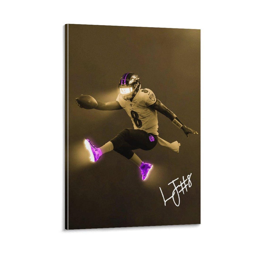 Lamar Jackson Poster Art Cool Wall Art Picture Painting Poster Canvas ...