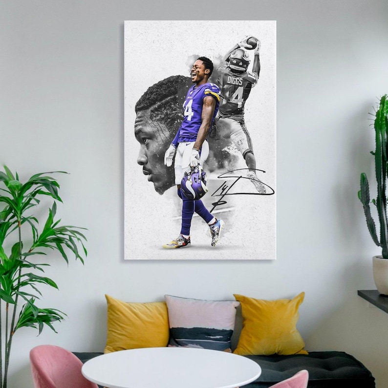 Stefon Diggs Poster Handsome Wall Art Picture Painting Poster Canvas ...