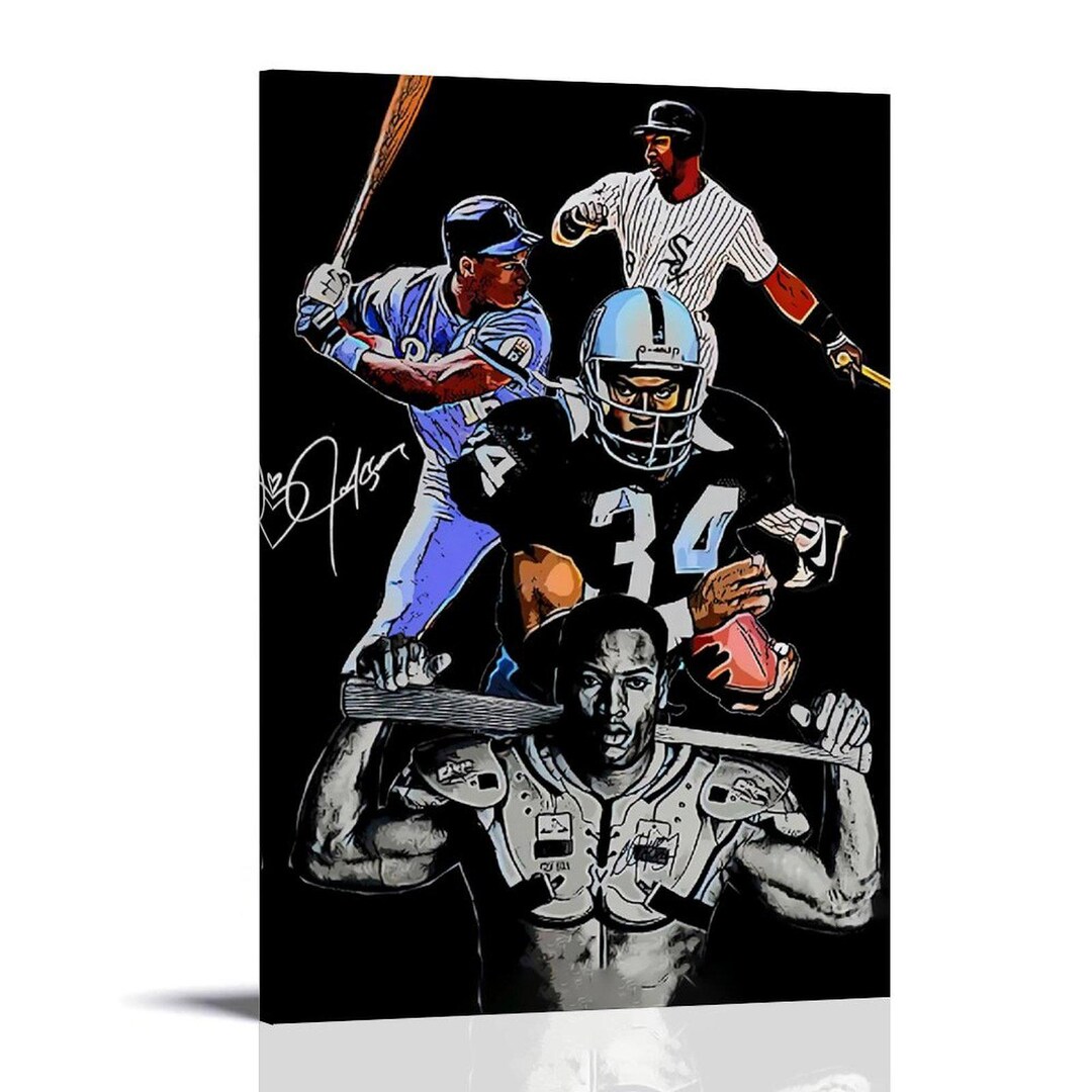 Sports Star Poster Bo Jackson Art Classic Aesthetic Poster Wall Art ...