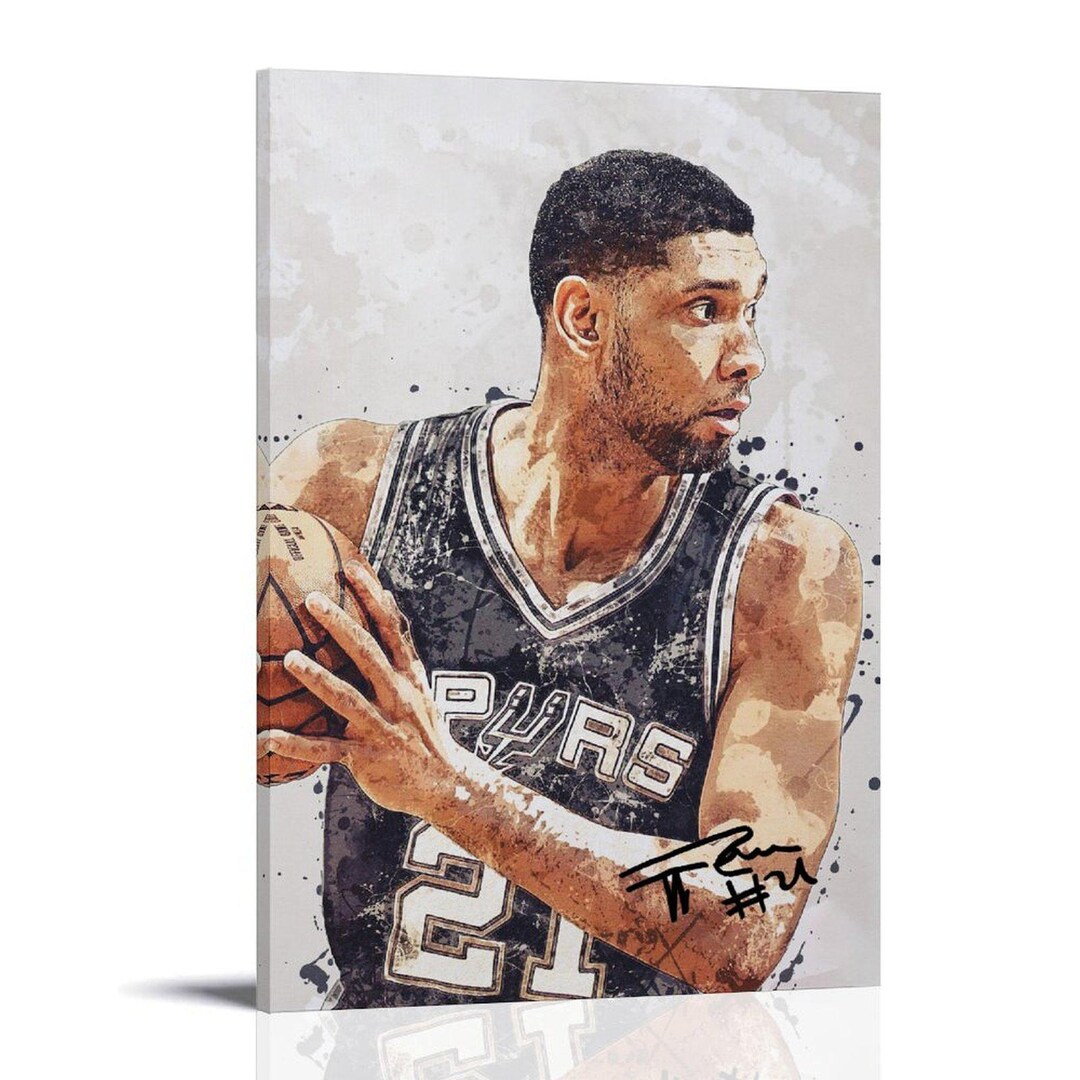 Basketball Star Tim Duncan Signed Poster Wall Art Picture Painting ...