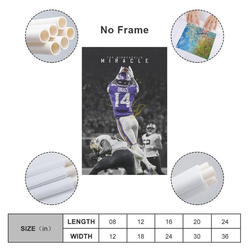 Stefon Diggs Poster Classics Wall Art Picture Painting Poster Canvas ...