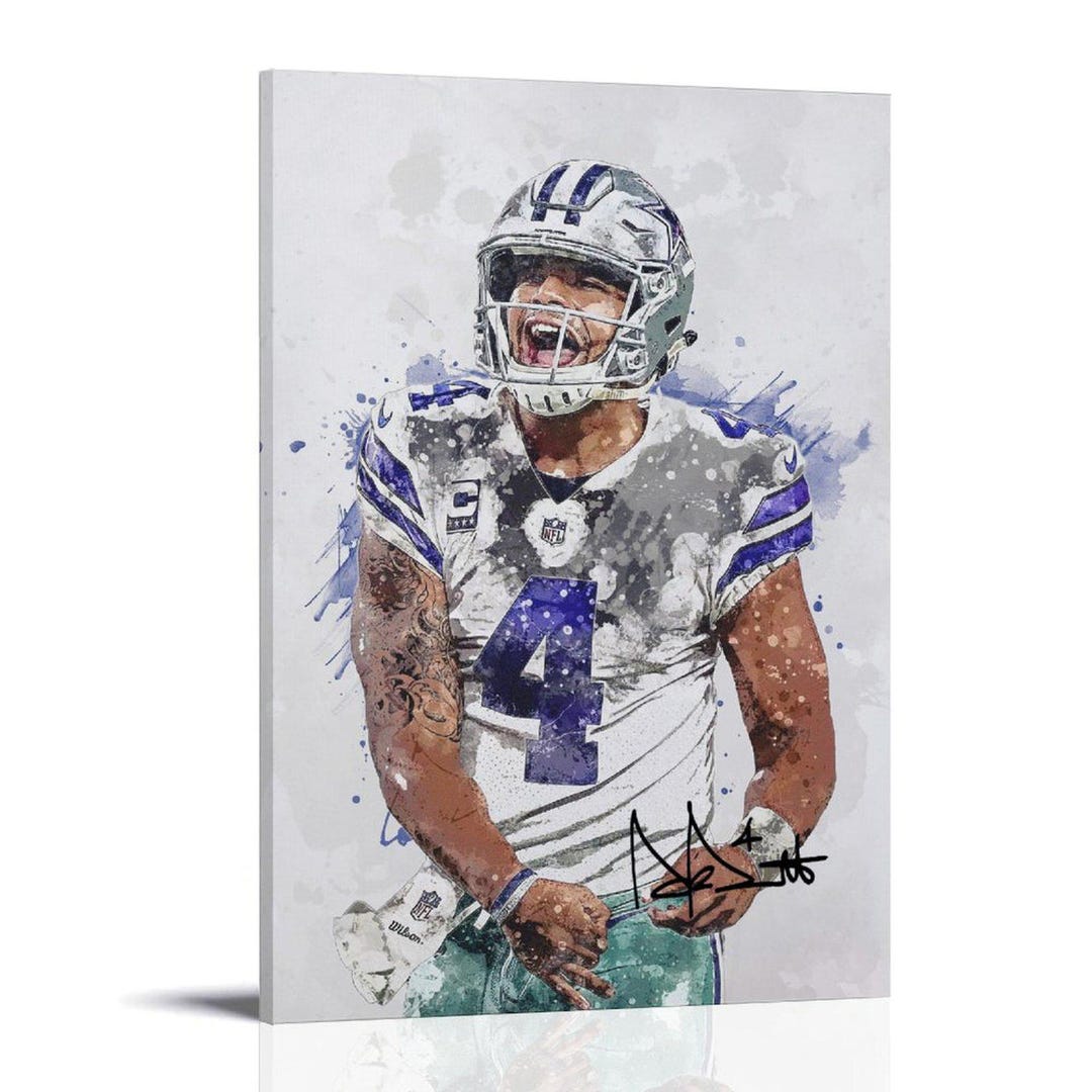 Rugby Star Dak Prescott Signed Poster Wall Art Picture Painting Poster ...