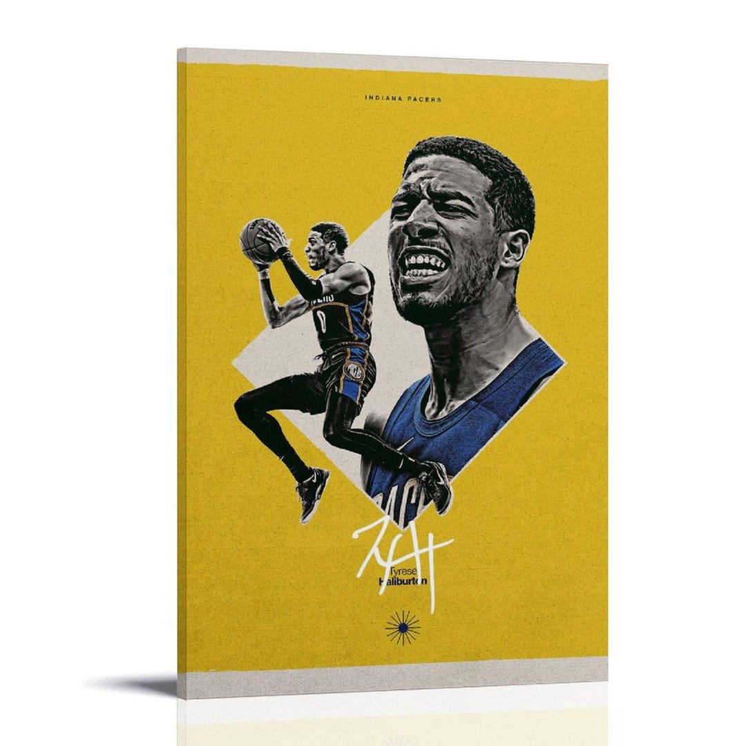 Basketball Star Tyrese Haliburton Minimalist Style Poster Wall Art ...